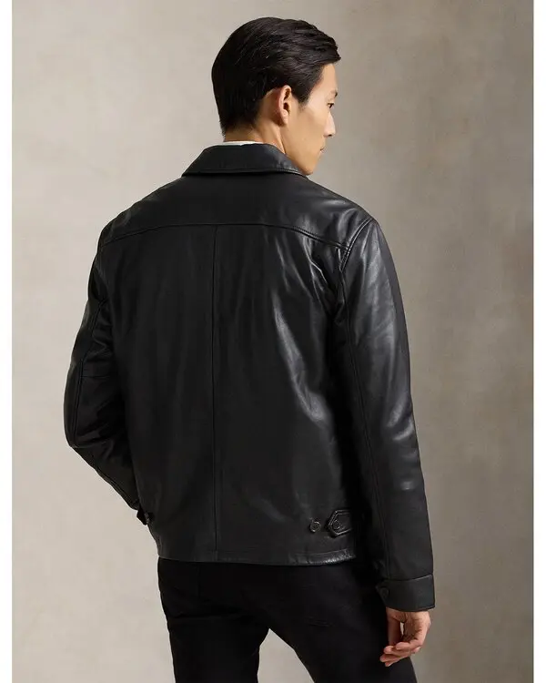 Polo Ralph Lauren Maxwell Lambskin Leather Zip Jacket - Polo Black